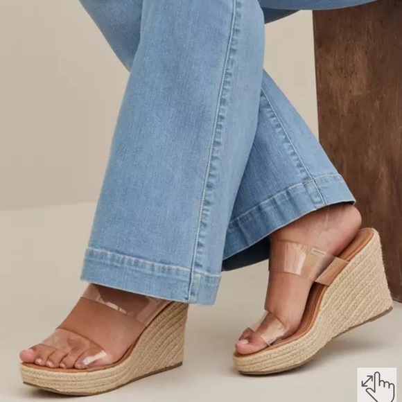 torrid | Shoes | Torrid Pvc Double Strap Wedge Espadrille Heels Size ...